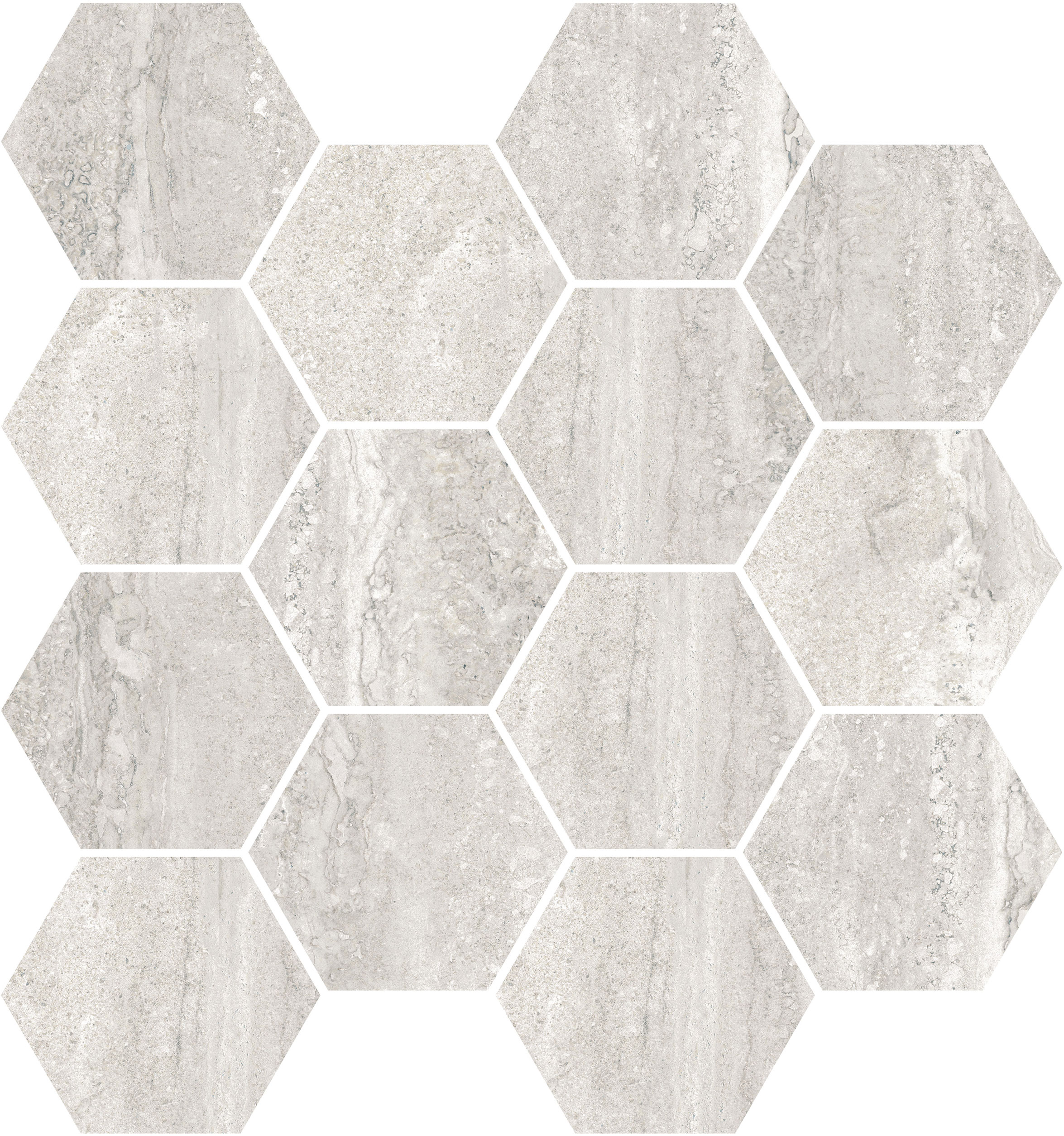 Mos. Hexagono Pantheon Evolution Veincut Griseo - porcelain tile ...