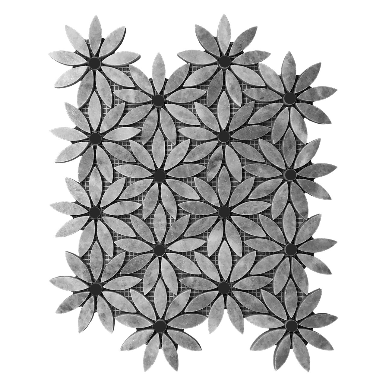 Where to buy Marble With Nero Marquina Black Accent Daisy Flower ...