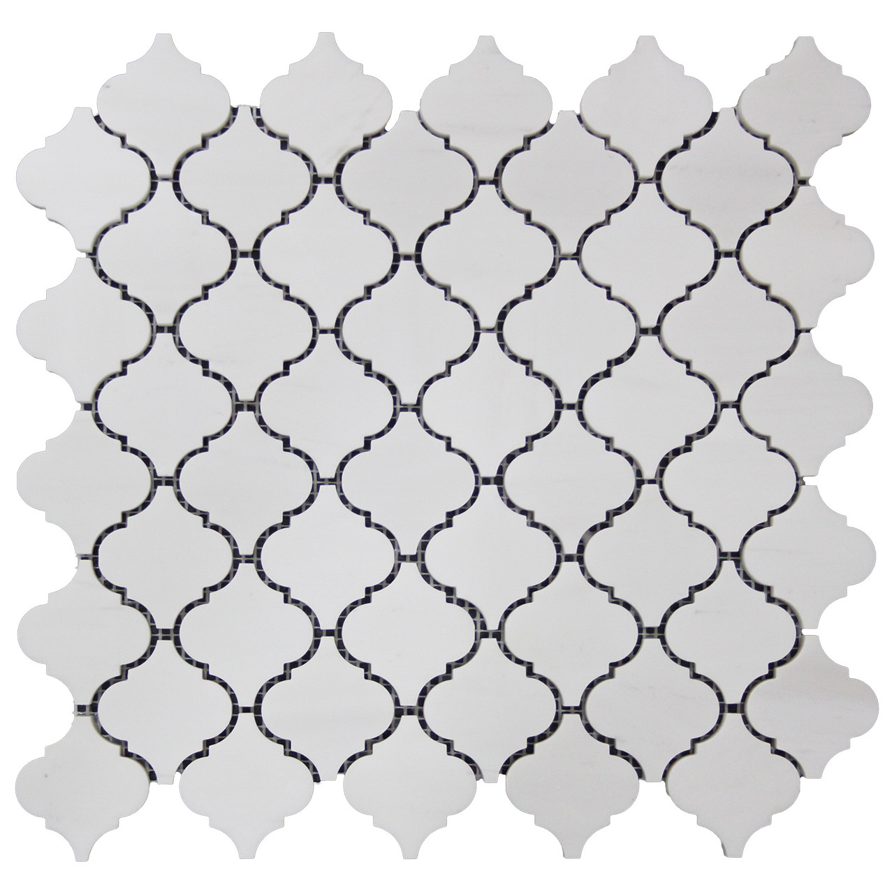 Mini Arabesque Baroque Lantern Mosaic Tile - marble (Honed, Bathroom ...