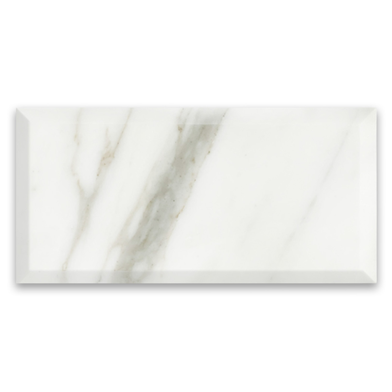 Calacatta Gold Italian Marble 6x12 Wide Bevel Subway Tile - marble ...