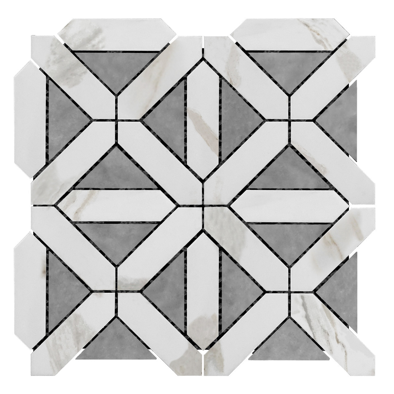 Where to buy Marble with Bardiglio Gray Triangles Geometrica Mosaic ...