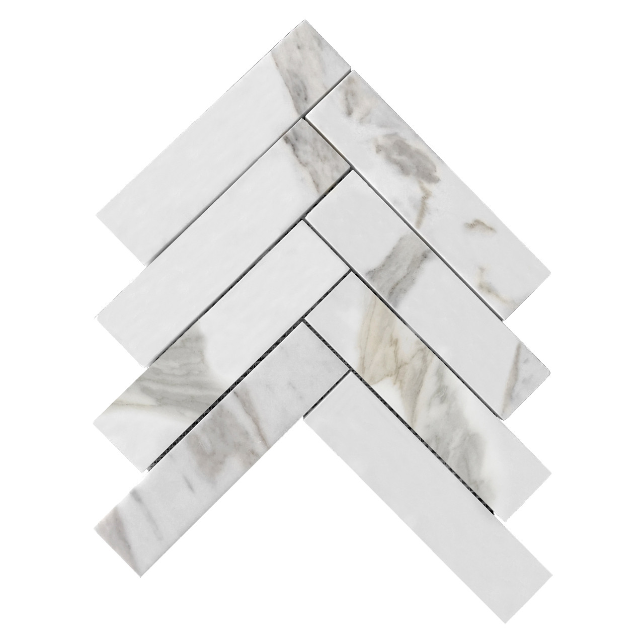 Calacatta Gold Italian Marble 2 x 8 Herringbone Mosaic Tile - marble ...