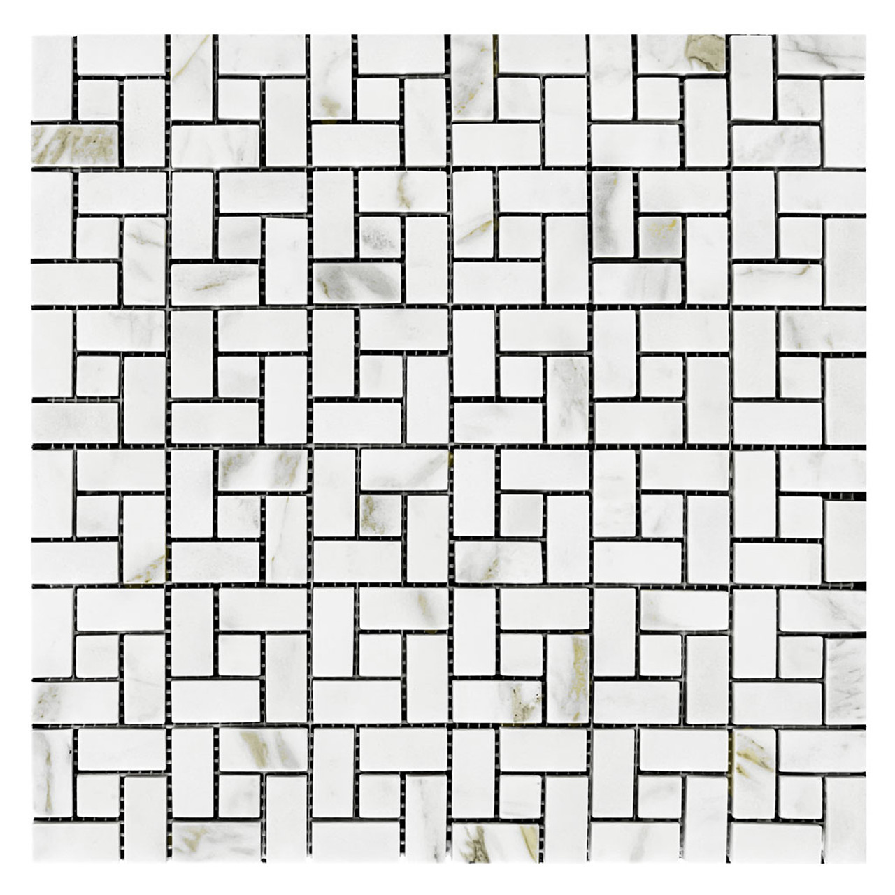 Target Pinwheel Mosaic Tile with Calacatta Gold Dots - marble (Honed ...