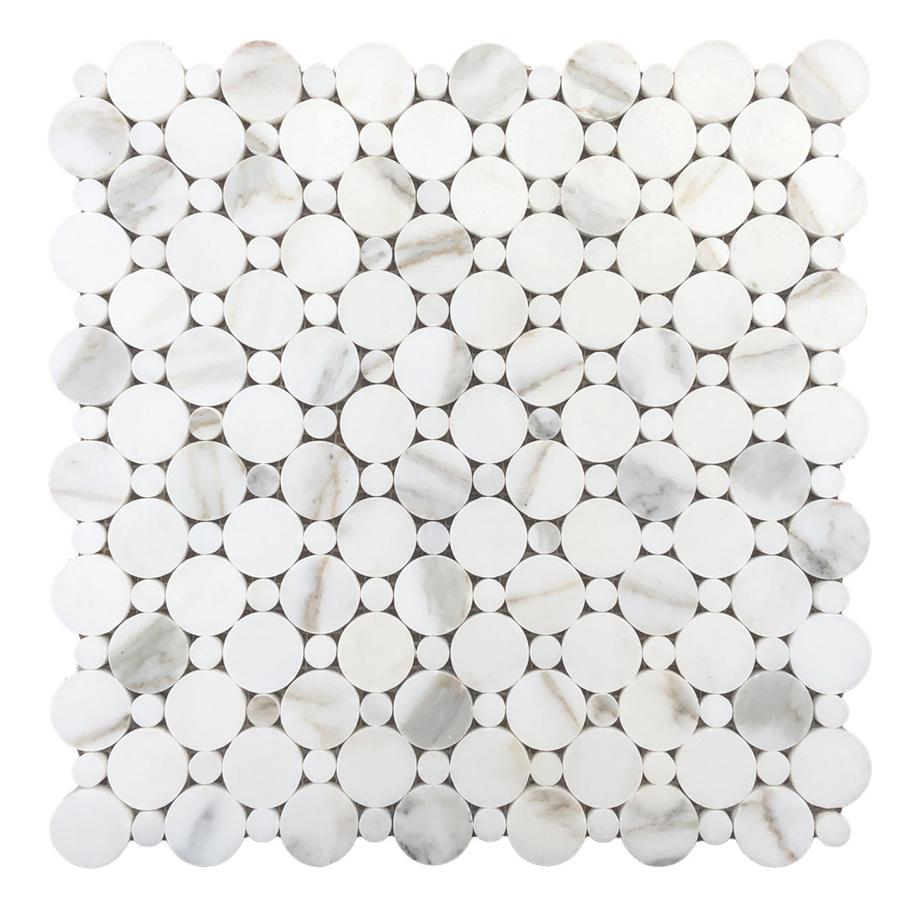 Where to buy Penny Circles Mosaic Tile with Calacatta Circles, Marble ...