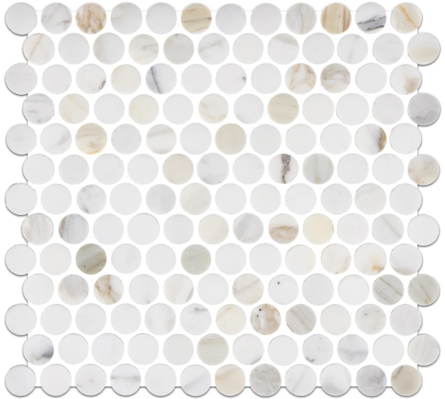 Calacatta Gold 1 Rounds Mosaic - marble stone Calacatta collection by ...