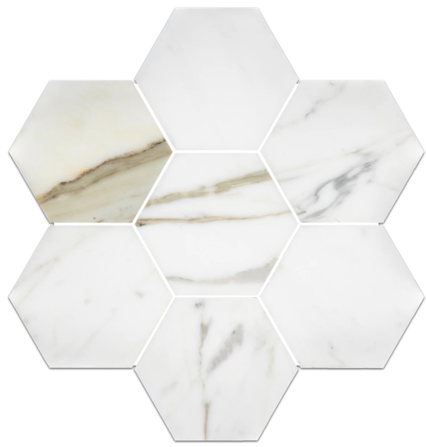 Calacatta Gold 5 Hexagon Mosaic - marble stone Calacatta collection by ...