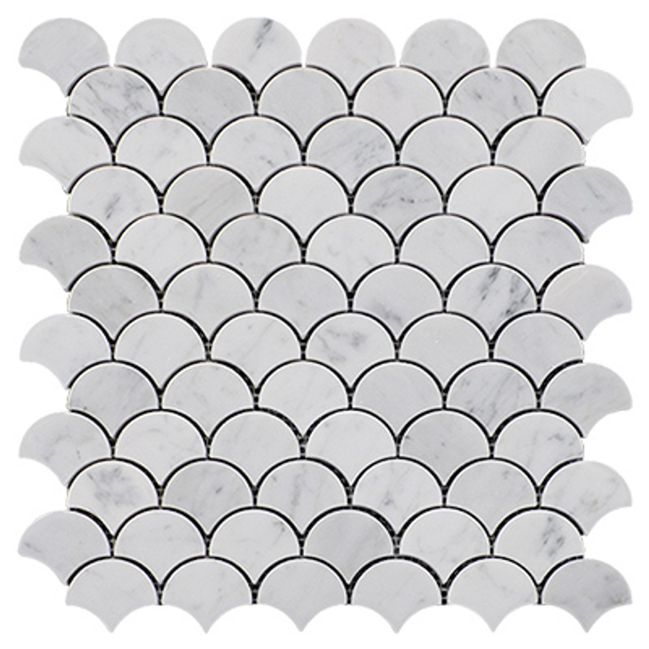 Where to buy Carrara Marble Italian White Bianco Carrera Fish Scale Fan ...