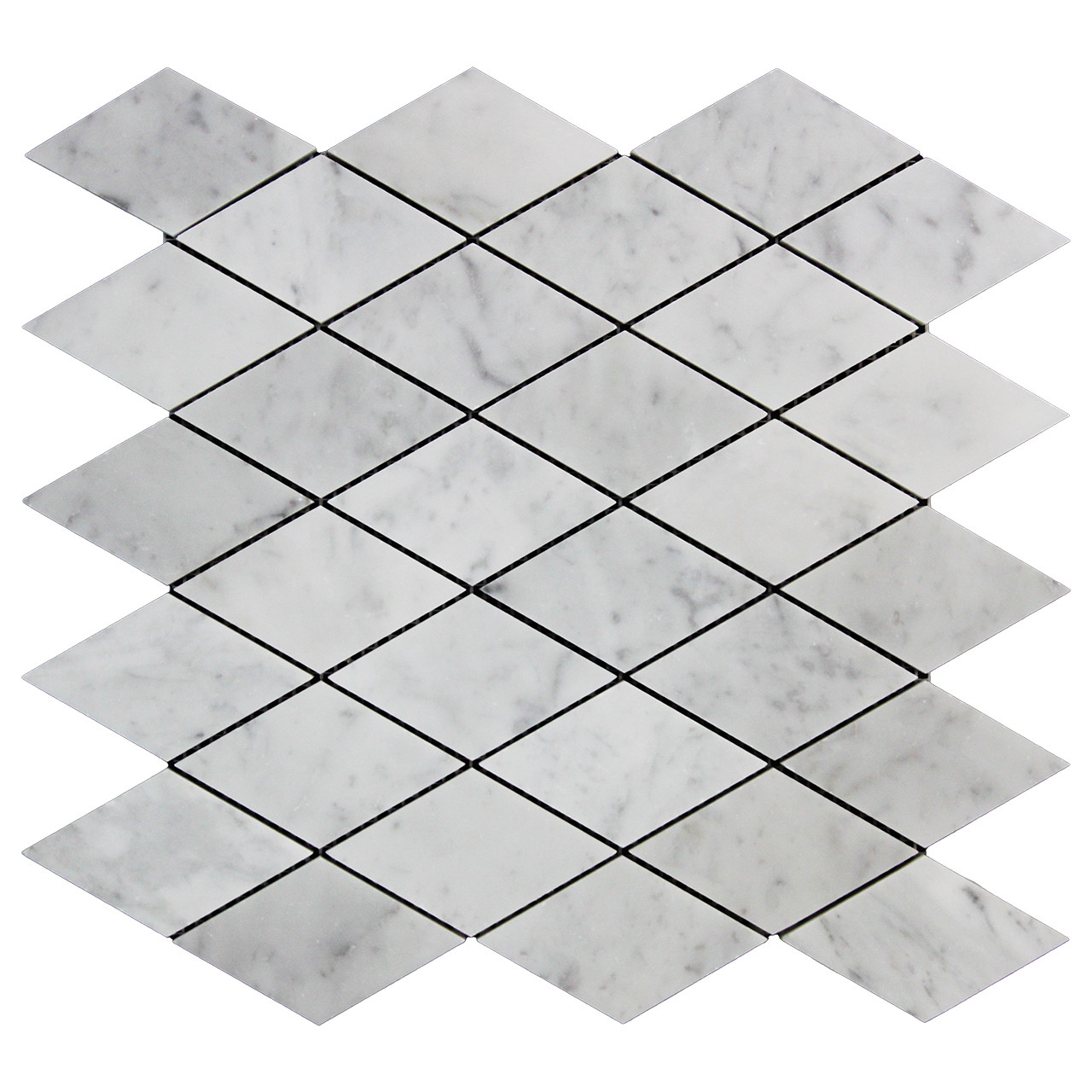 Carrara White Italian Marble Large Diamond Mosaic Tile - marble stone ...