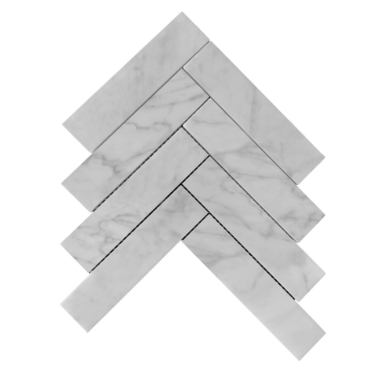 Where to buy Carrara White Italian Marble 2" x 8" Herringbone Mosaic ...