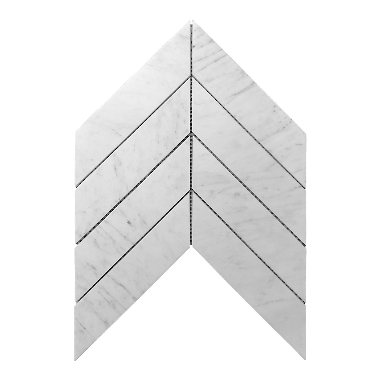 Carrara White Italian Marble 2 x 8 Chevron Mosaic Tile - marble stone ...