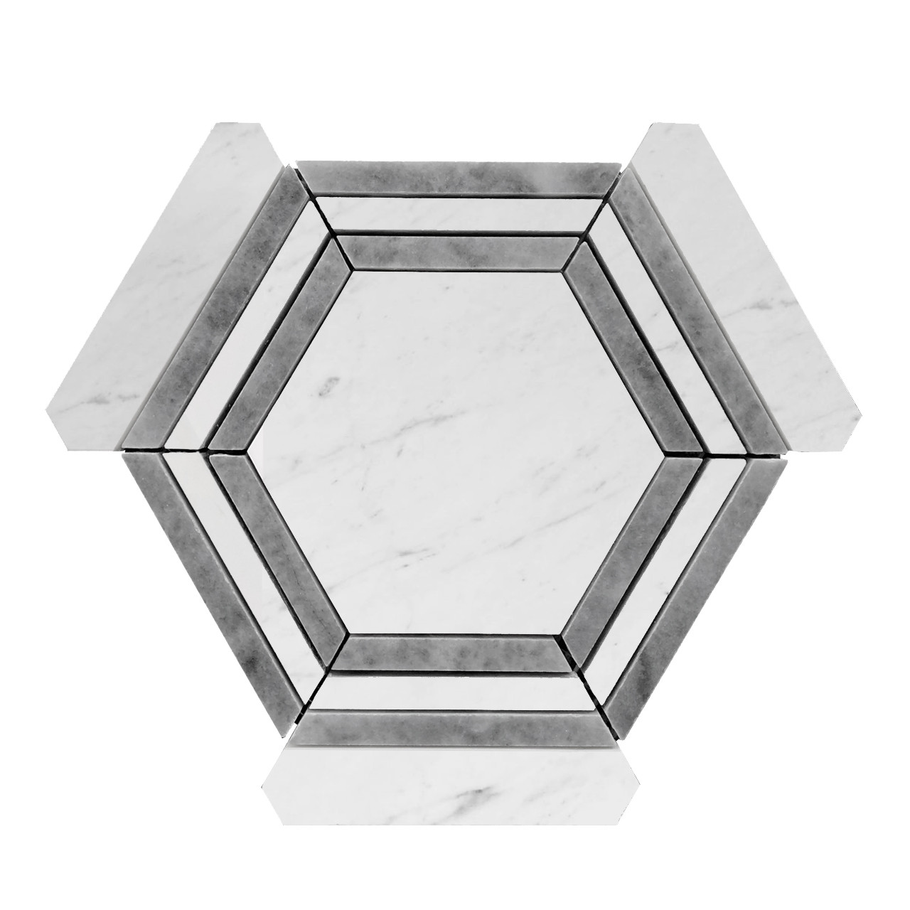 Where to buy Carrara White Italian Marble Georama Hexagon with ...