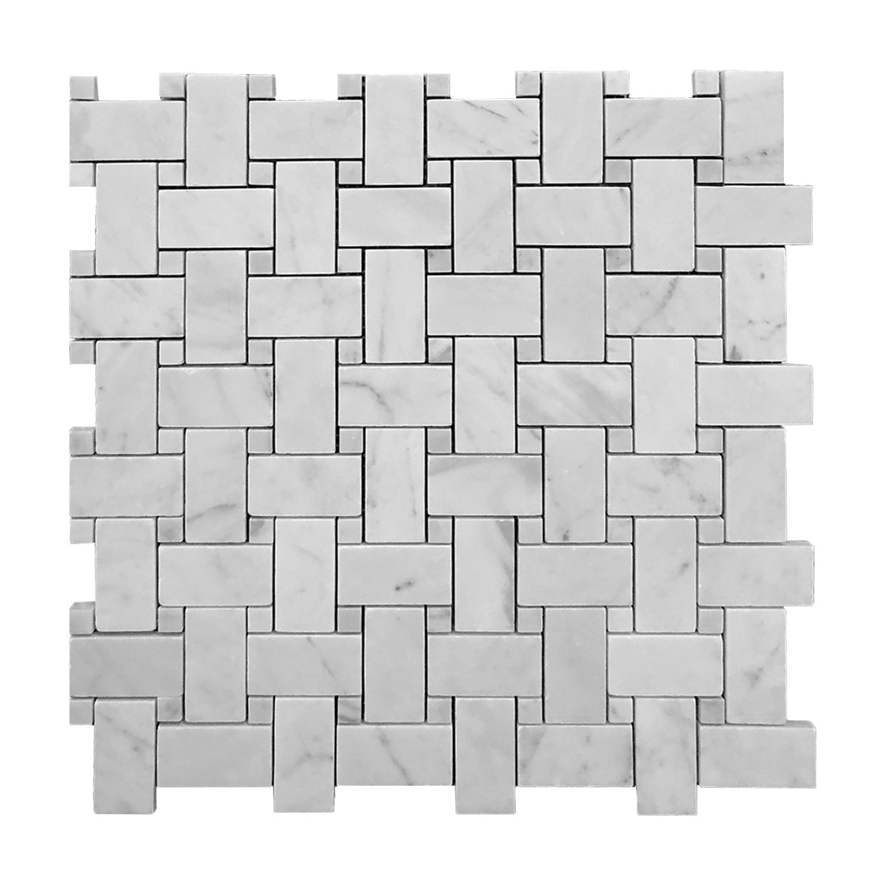 Where to buy White Bianco Carrera Basketweave Mosaic Tile with Bianco ...