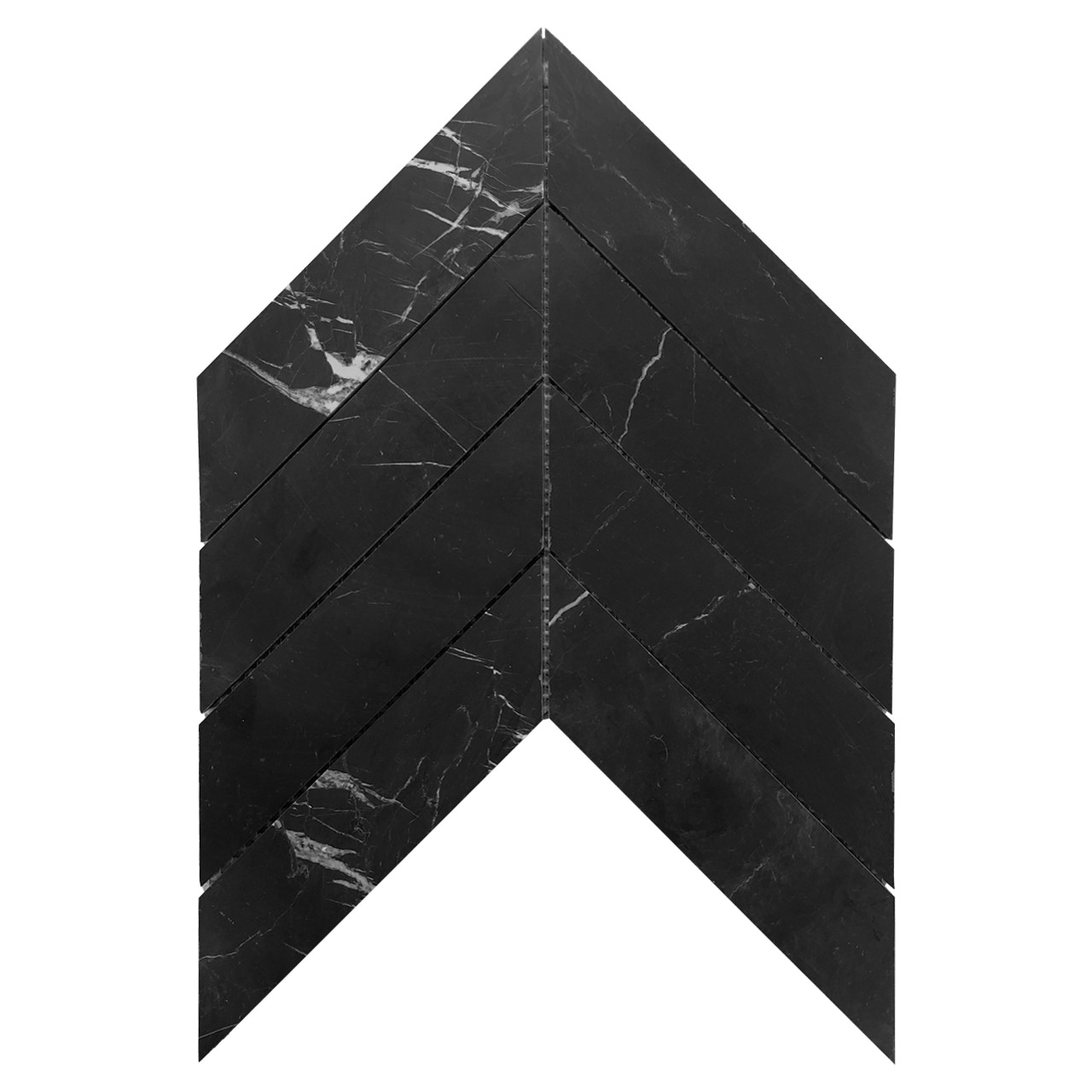 Where to buy Nero Marquina Black Marble 2" x 8" Chevron Mosaic Tile ...