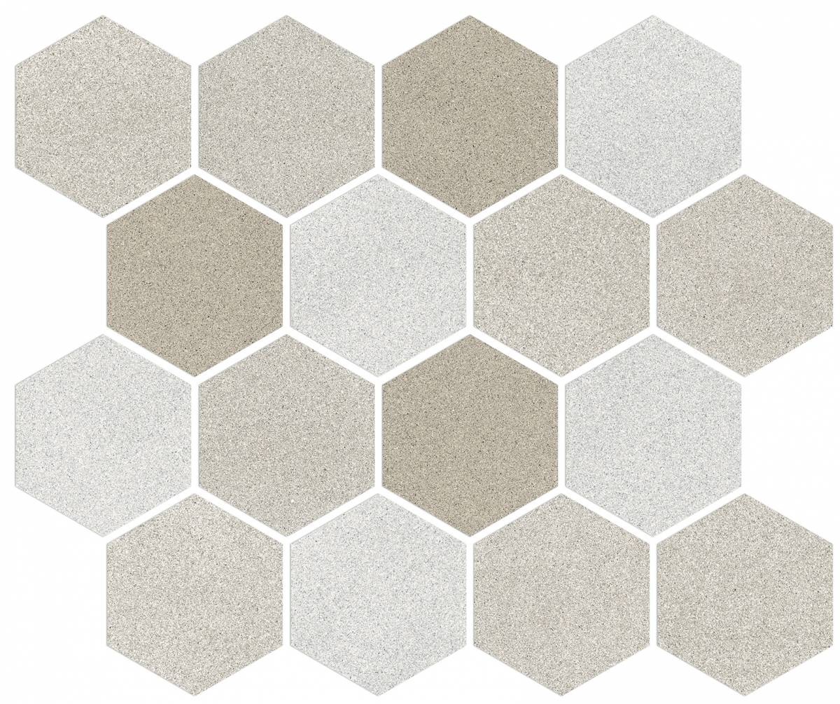 MASTERPLAN HEX MULTICOLOR WARM MOSAIC D - porcelain tile VENEER WORLD ...