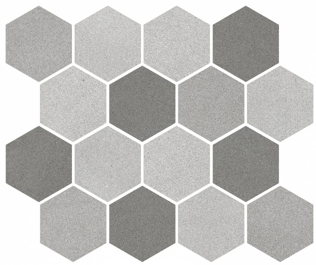 MASTERPLAN HEX MULTICOLOR COLD MOSAIC D - porcelain tile VENEER WORLD ...