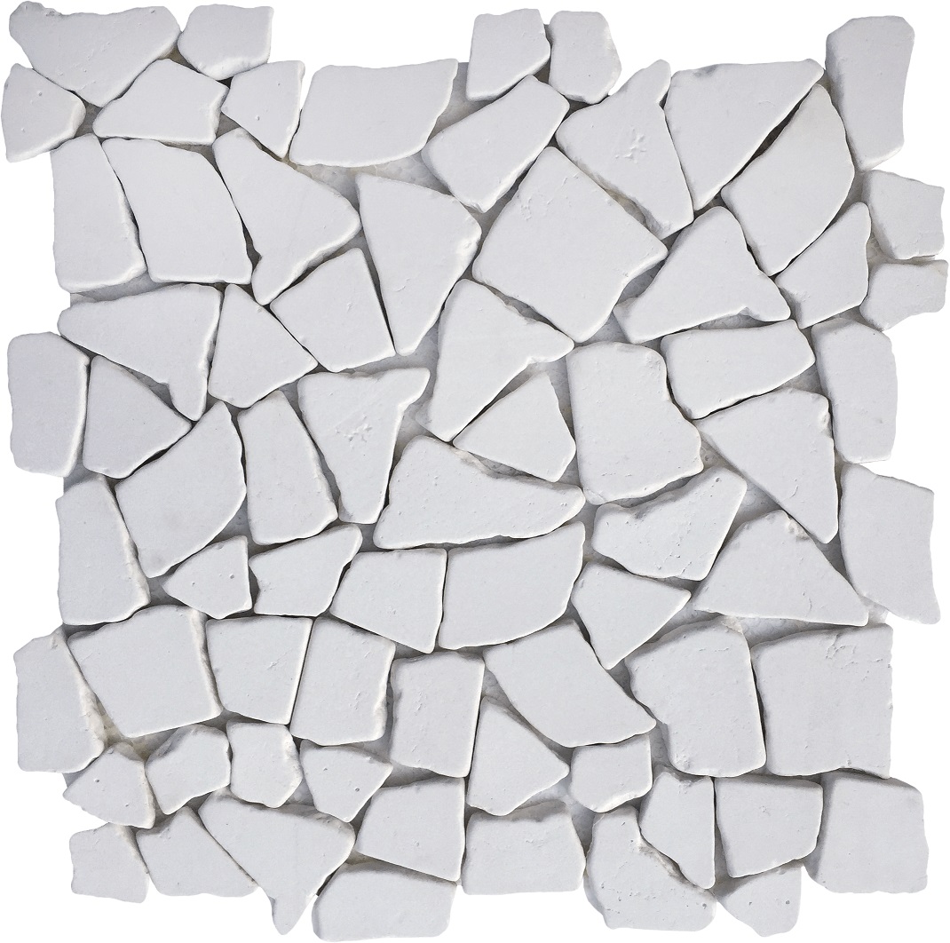 Mini Opus White Reconstituted Stone Mosaic Interlocking - stone Mosaic ...