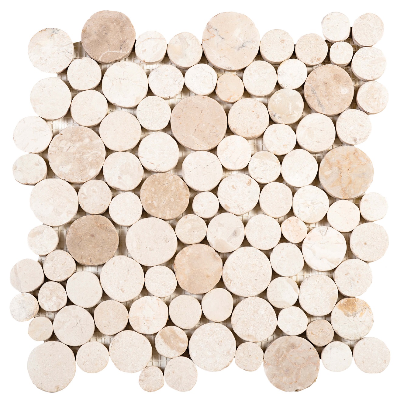 Round Marble Off White Mix Mosaic - marble stone Round Mosaics ...
