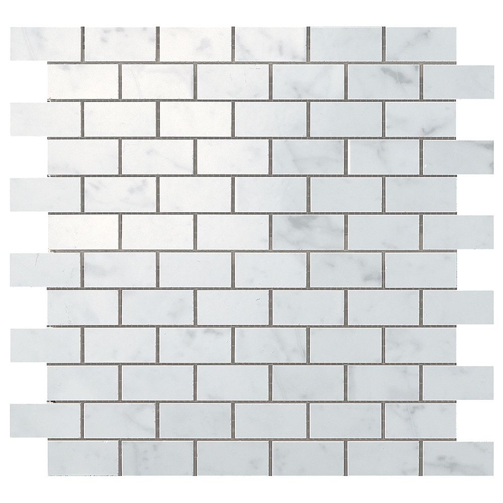 Eon 12x12 Brick Mosaic Carrara Matte - porcelain tile Eon collection by ...