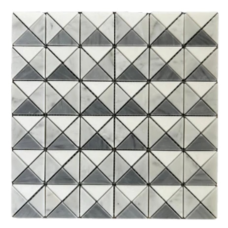 Triangle - 12 x12 Bianco Carrara, Bardiglio & Thassos - marble stone ...