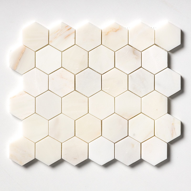 Where to buy Calacatta Amber Honed Hexagon Marble Mosaic, Marble tile ...