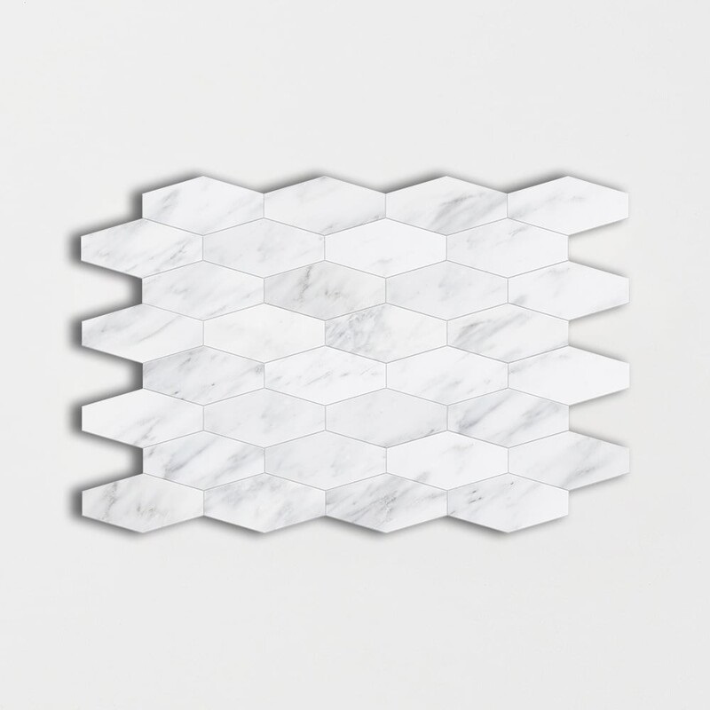 Calacatta Bella Polished Elongated Hexagon Marble Mosaic - marble stone ...