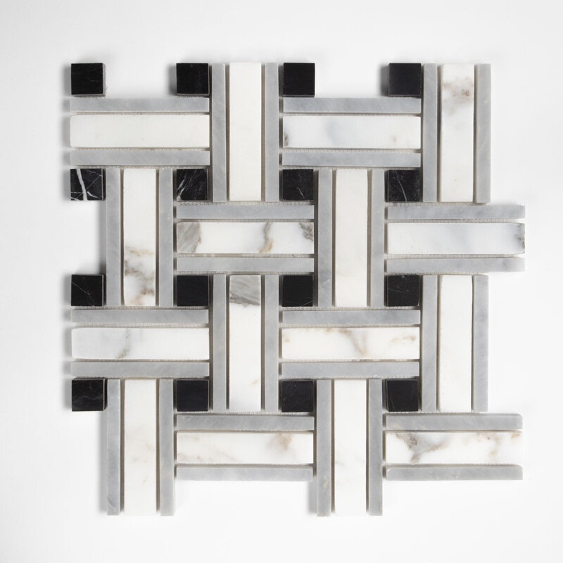 Calacatta Gold Honed Lattice Marble Mosaic - marble stone Calacatta ...