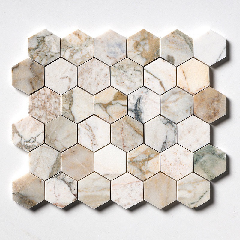 Calacatta Green Honed Hexagon 2 Marble Mosaic - marble stone Calacatta ...