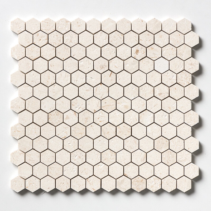 Desert Path Brushed Hexagon 1x1 Limestone Mosaic - limestone stone ...