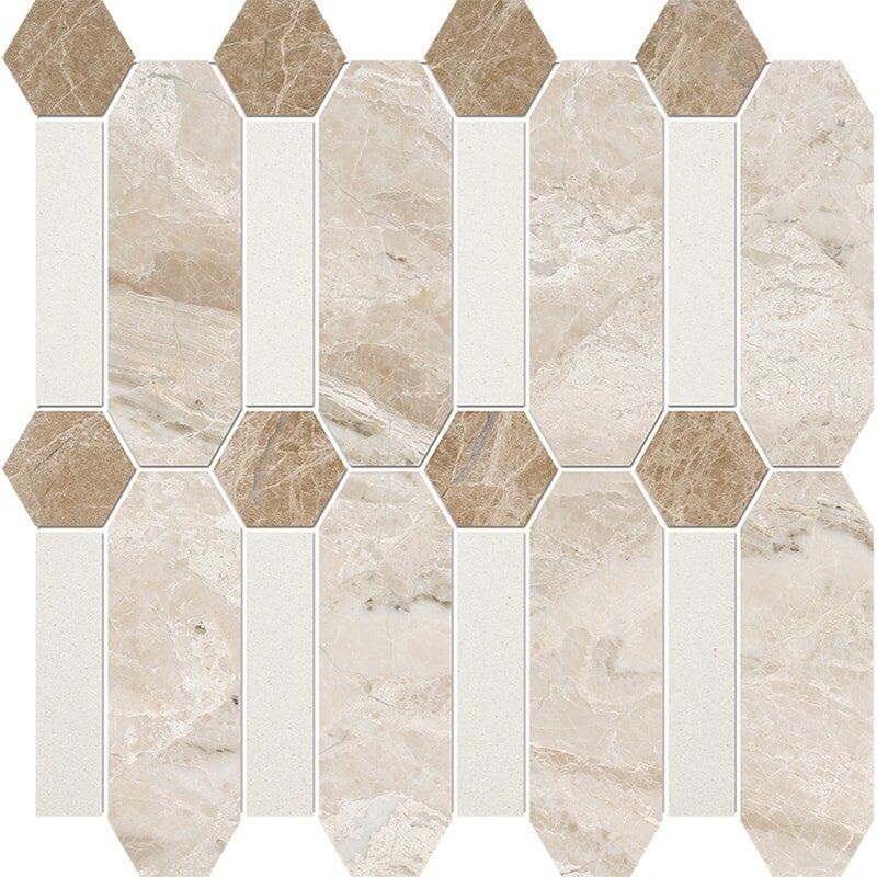 Diana Royal, Snow White, Paradise Multi Finish Pillar Marble Mos ...