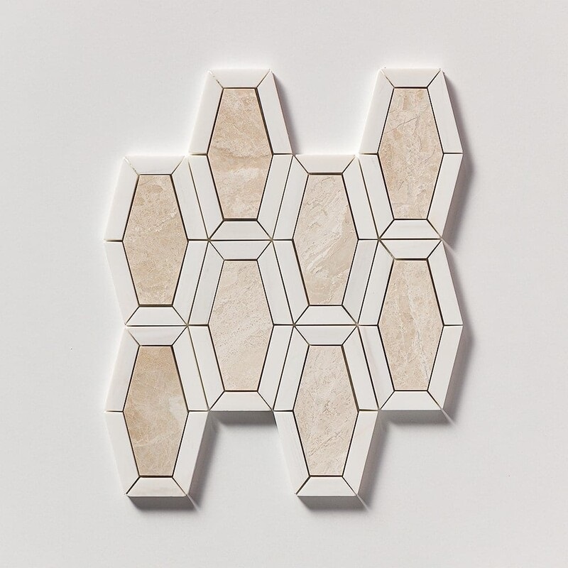 Diana Royal, Snow White Multi Finish Lincoln Marble Mosaic - marble ...