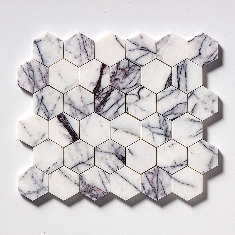 Lilac Honed Hexagon Marble Mosaic - marble stone Lilac Marble ...