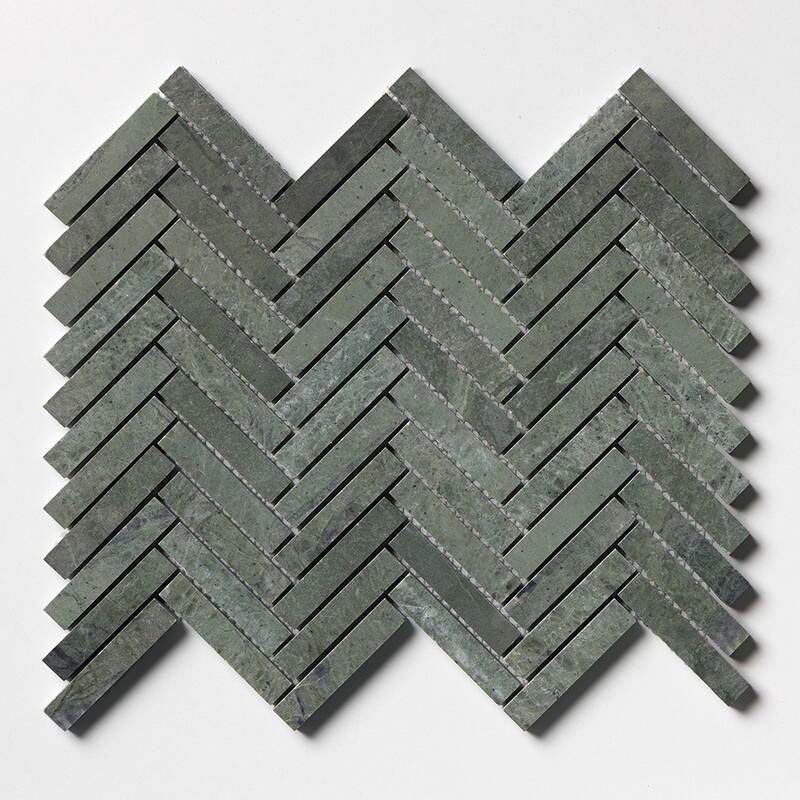 Where to buy Verde Tia Honed Herringbone 5/8x3 Marble Mosaic, Marble ...