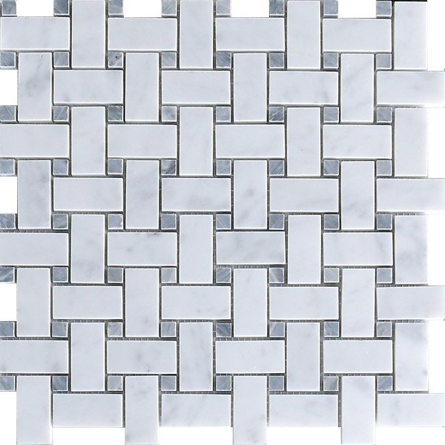Bianco Carrara Marble Tile Basketweave 12 x 12 Honed - stone Bianco ...