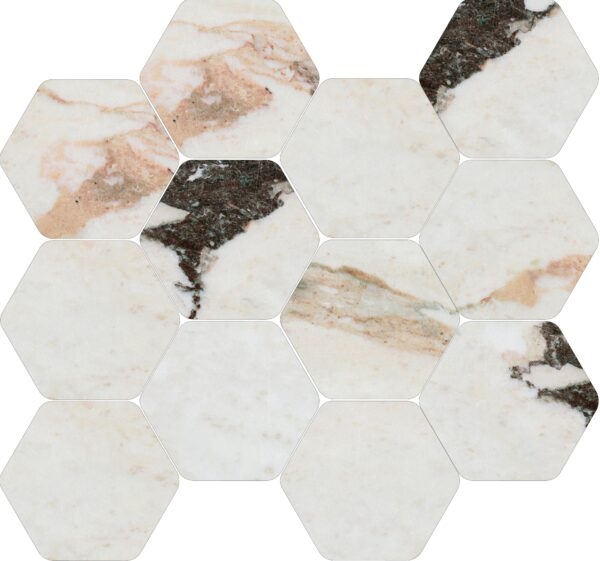 Calacatta Viola Hexagon Mosaic - porcelain tile Kobe collection by ...