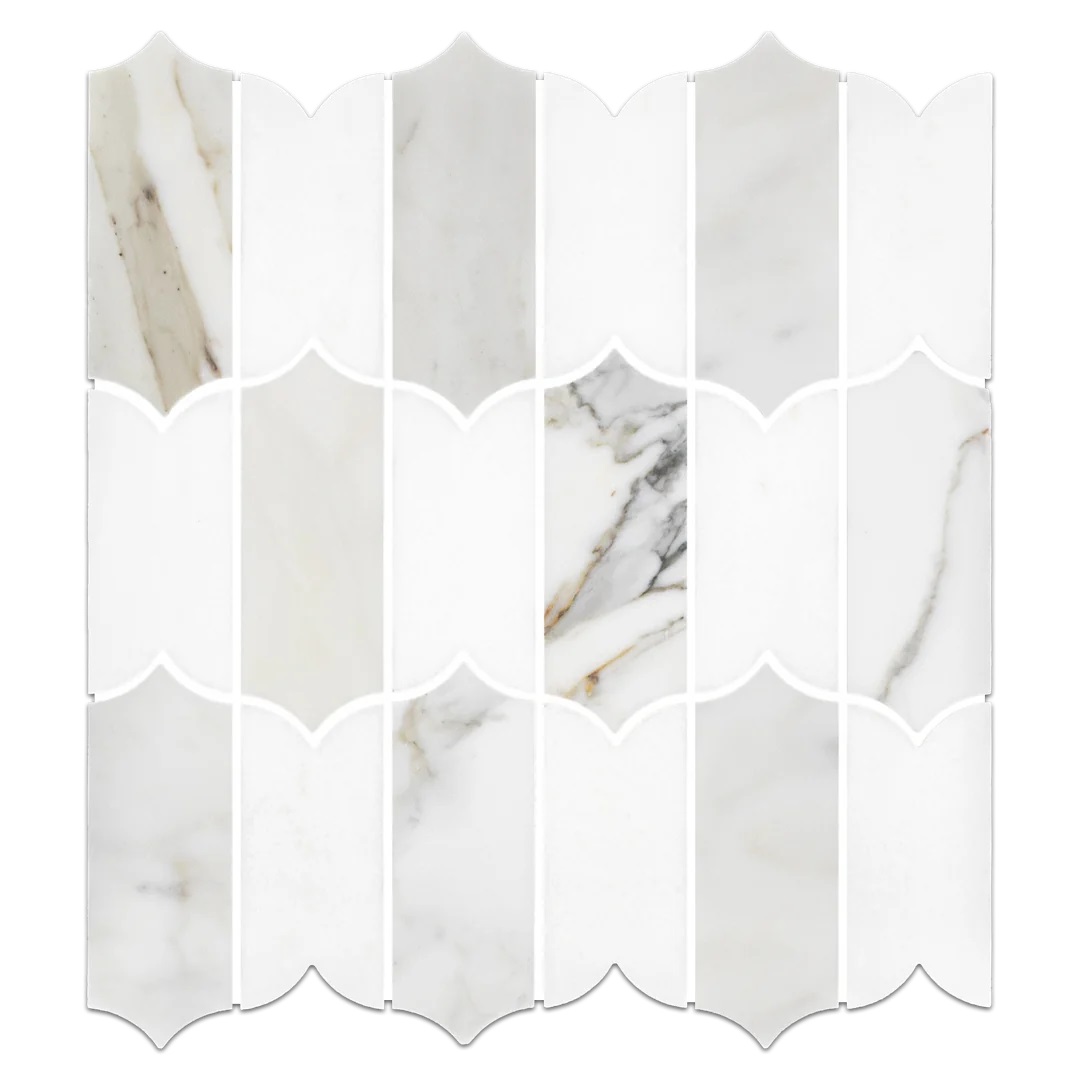 Calacatta Gold & White Thassos Regalia Mosaic Honed - marble stone ...