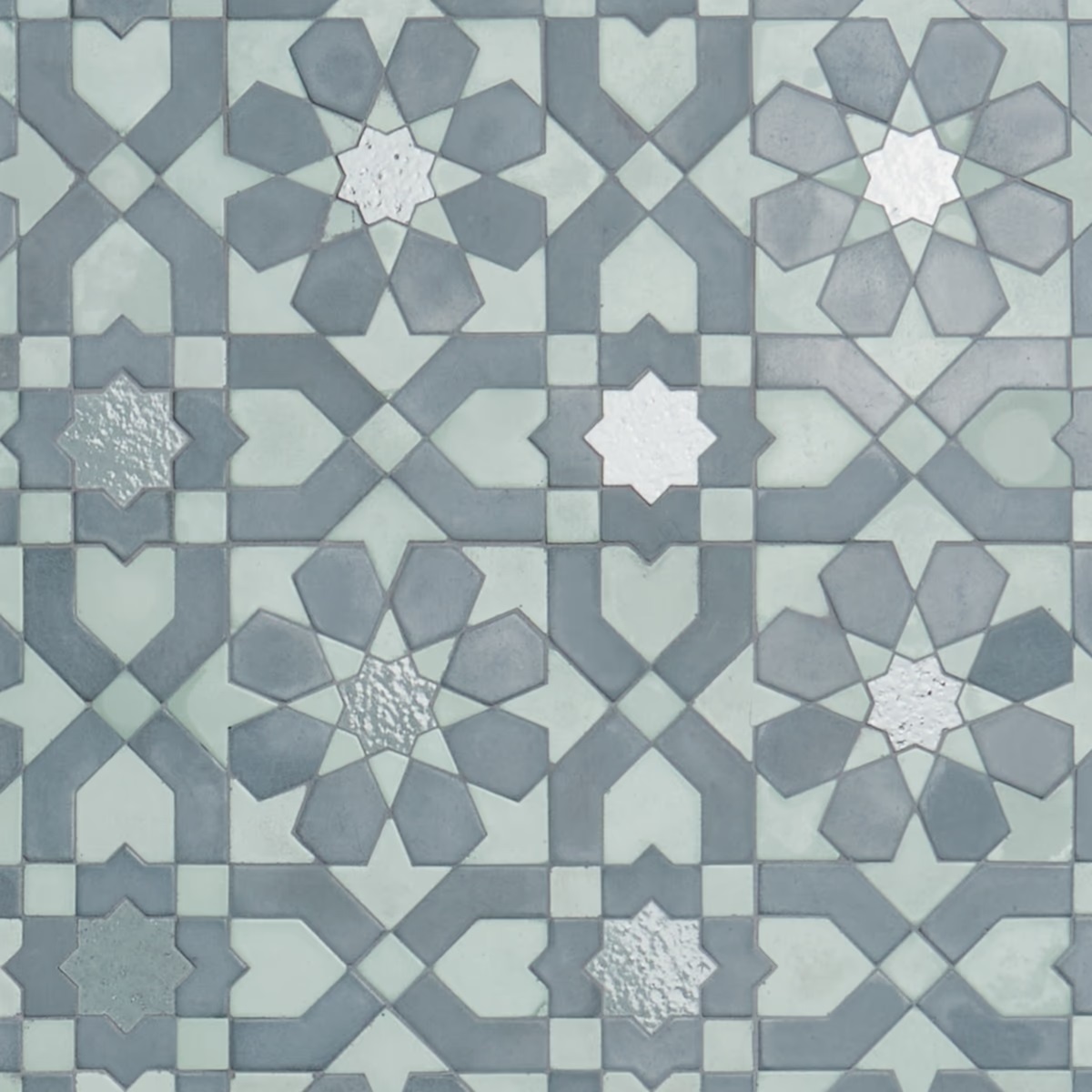 Alpana Fes Ocean Blue Mixed Finish Lava Stone and Cement Mosaic - stone ...