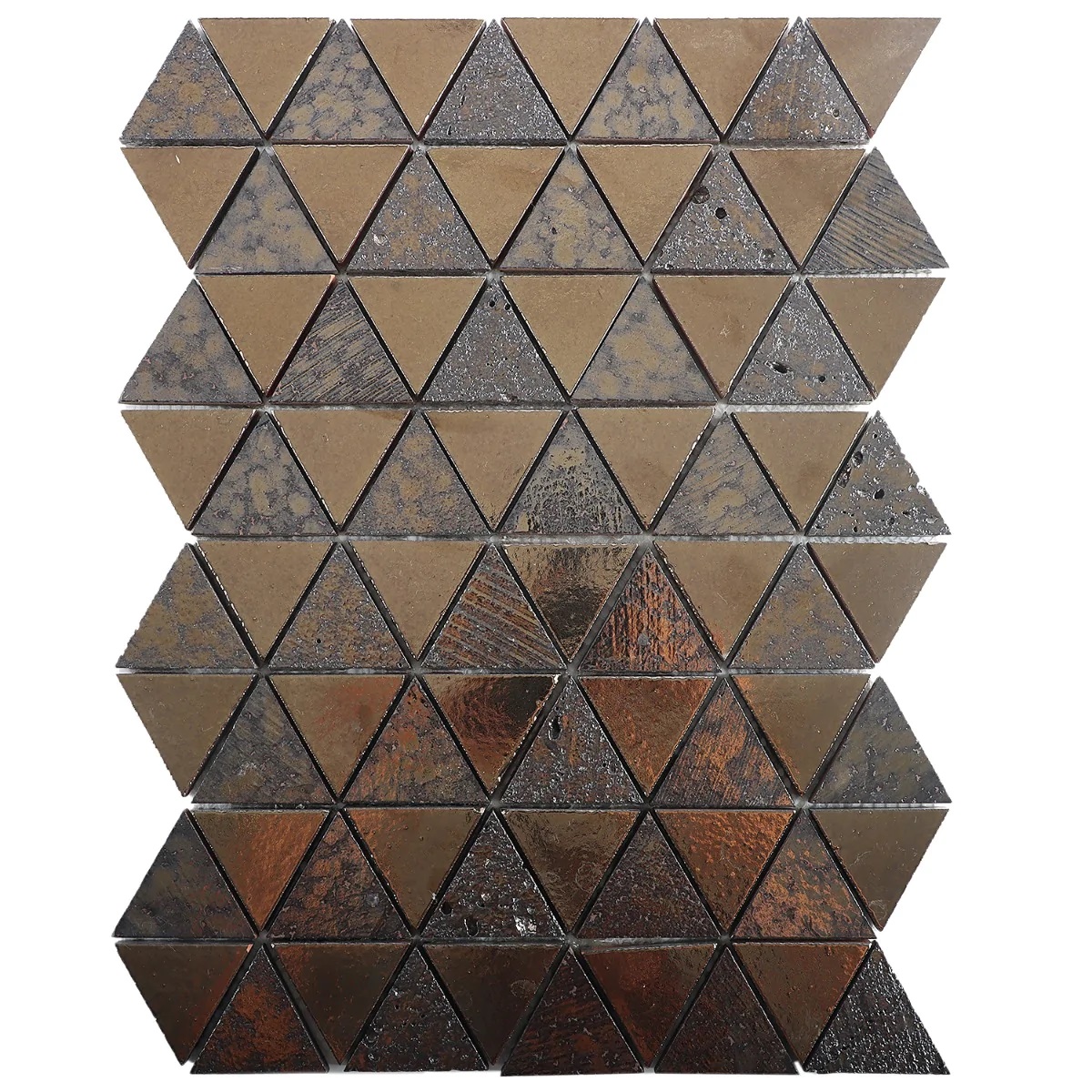 Art Lava Triangles Bronze 2" Polished Lava Stone Mosaic Tile - stone ...