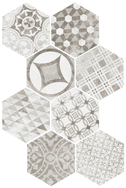 Cement Garden Grey - porcelain tile Hexatile Cement collection by ...
