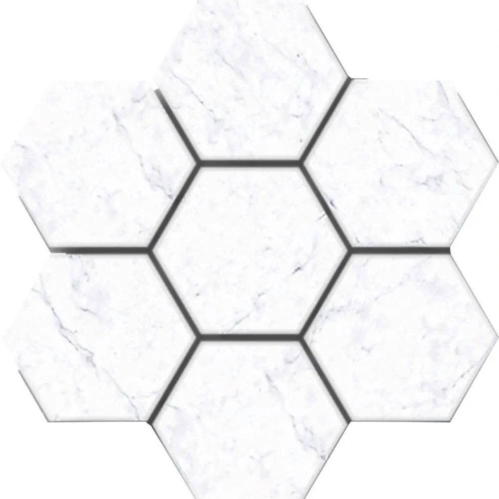 Carrara Hexagon Mosaic Satin - porcelain tile Capri collection by ...