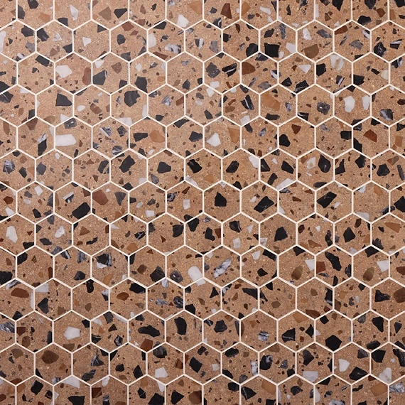 Clay Hexagon Splatter - porcelain tile Curation collection by Marazzi ...