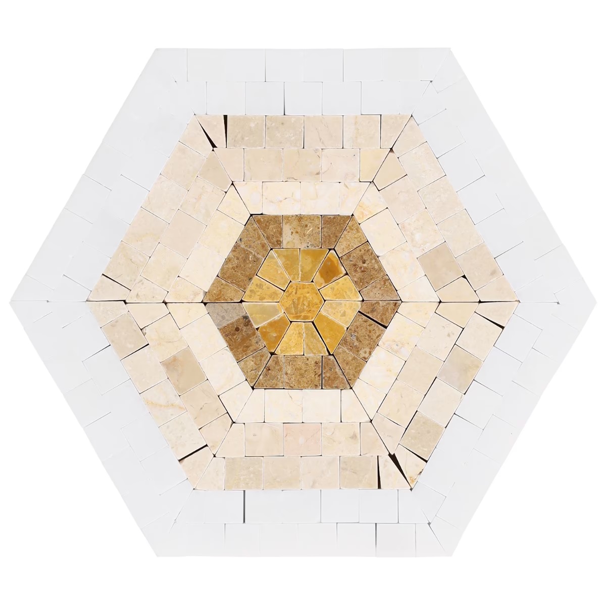 Imogen Multi Color Mix 6" Hexagon Micro Mosaic Polished Marble - marble ...