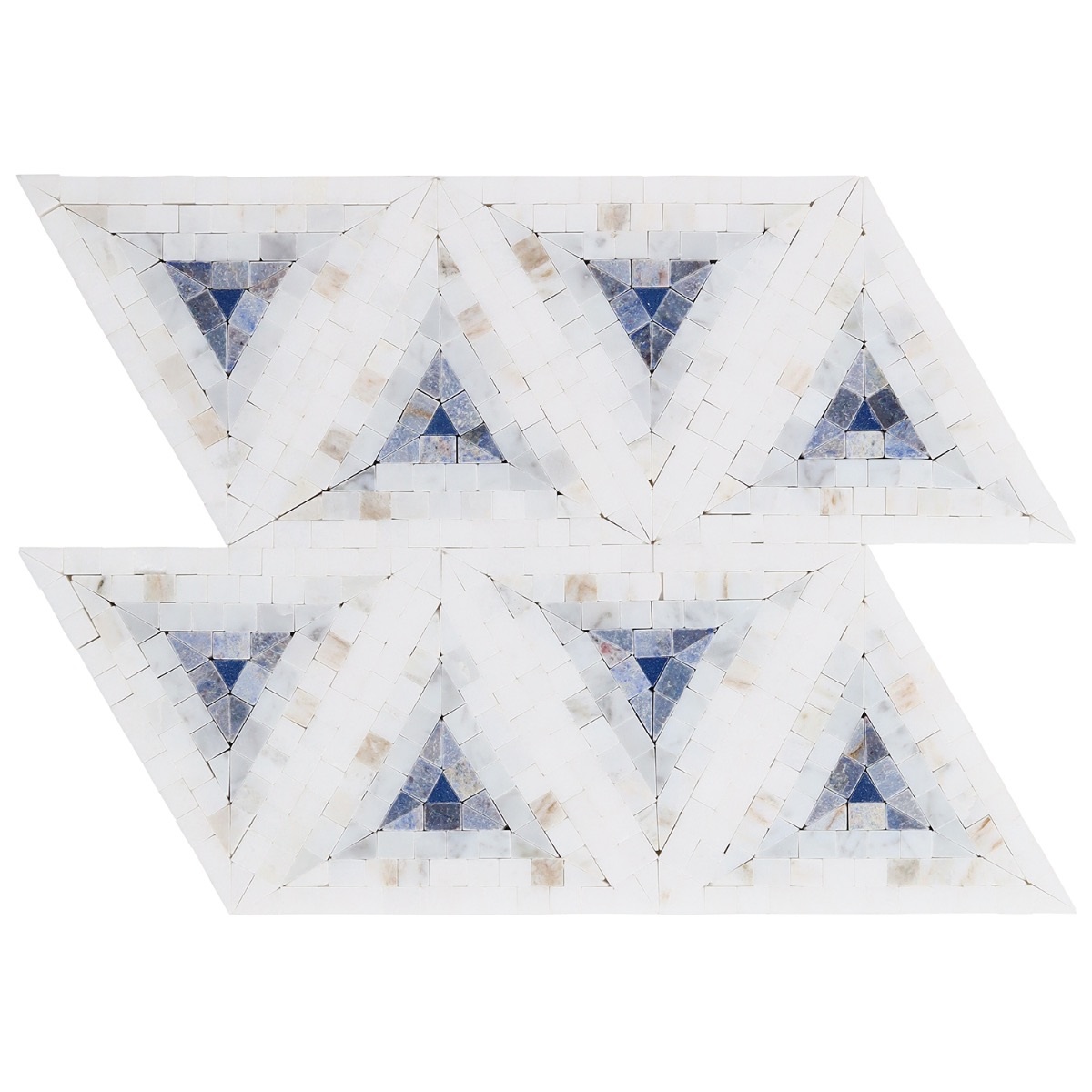 Imogen Azul Blue 5" Triangle Marble Micro Mosaic Polished Marble ...