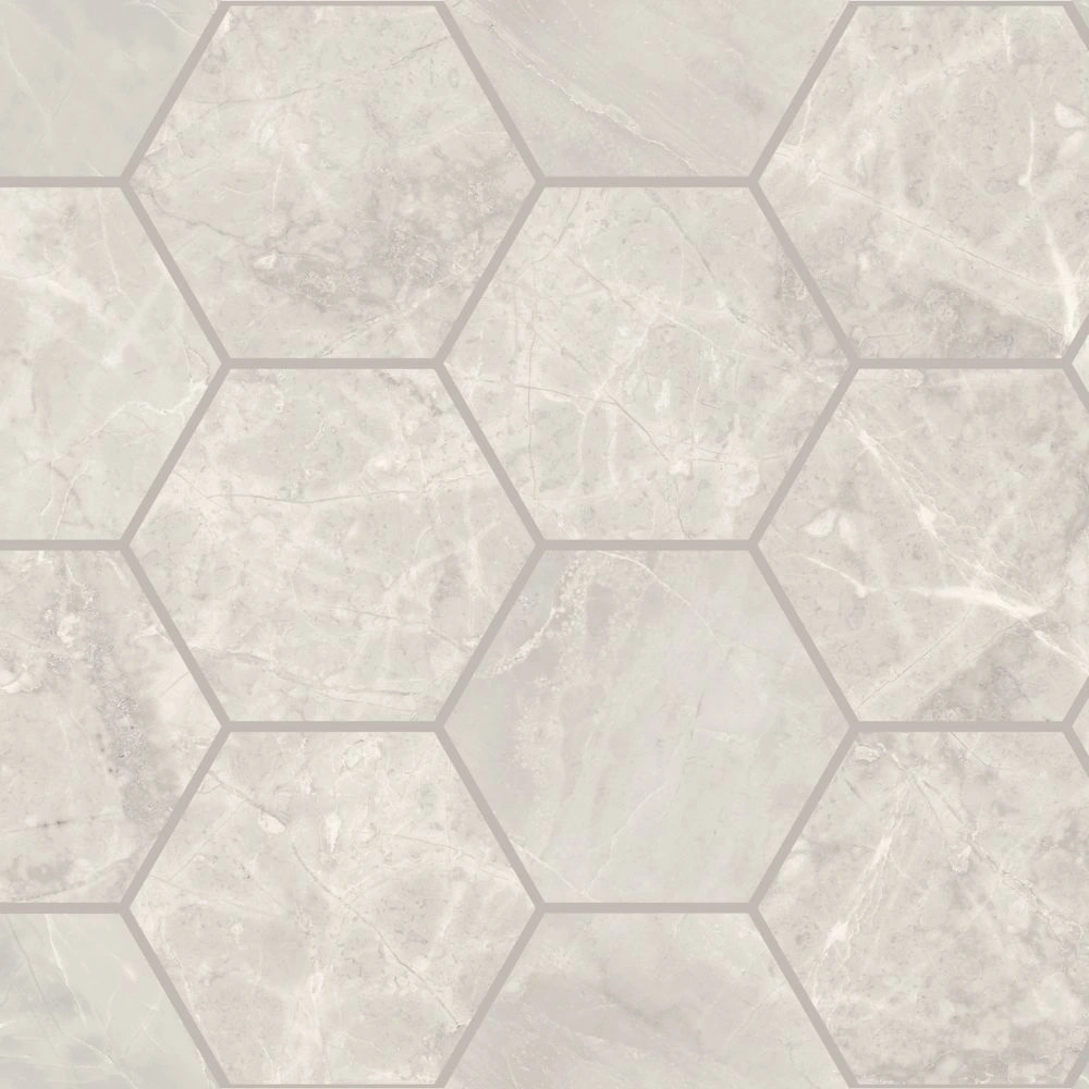 Silver 4″ Hexagon Polished - porcelain tile Livorno collection by ...