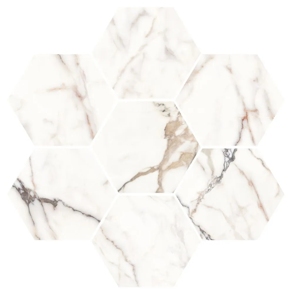 Where to buy Oro 4″ Hex Mosaic Satin, Porcelain tile by Cancos Tile ...