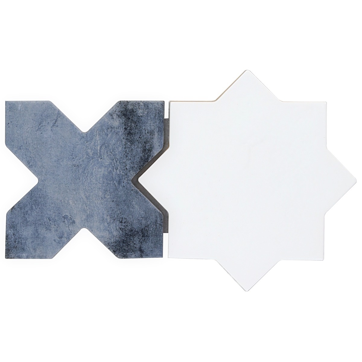 Where to buy Malta White Polished Star and Denim Blue Matte Cross 6 ...