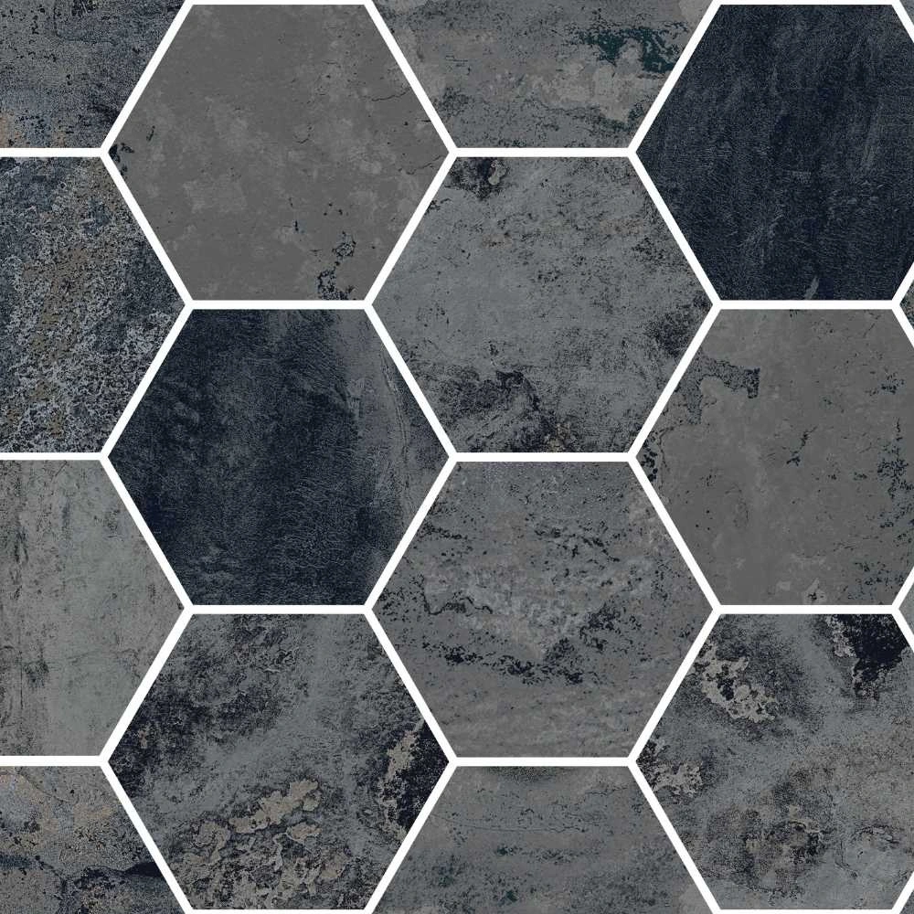 Night 3″ Hex Mosaic Matte - porcelain tile Meta collection by Cancos ...