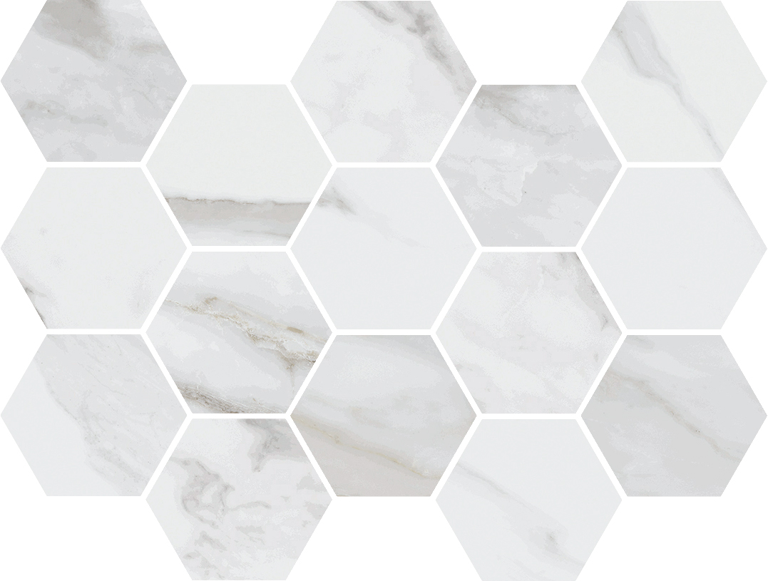 Where to buy Noble Calacatta Gold Hexagon Matte Mosaic, Porcelain tile ...