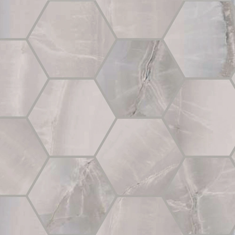 Silver 4″ Hex Polished - porcelain tile Onyx collection by Cancos Tile ...