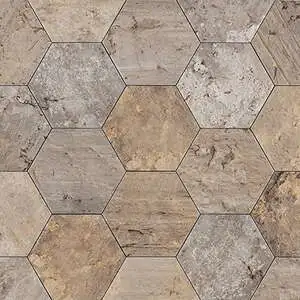 Cinder Back Bay 6"x7" Hex - porcelain tile Cinder collection by Genrose ...