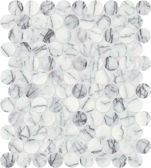 Lilac Volta 1.25" Penny Round - marble tile Lilac Volta collection by ...